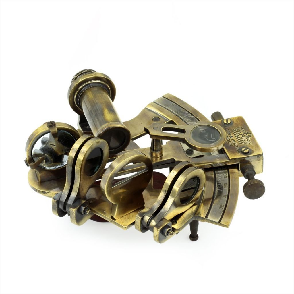 5" Antique Sextant With Dark Black Box - Nagina International